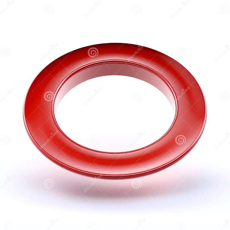 A Red Plastic Ring on a White Background Stock Illustration ...