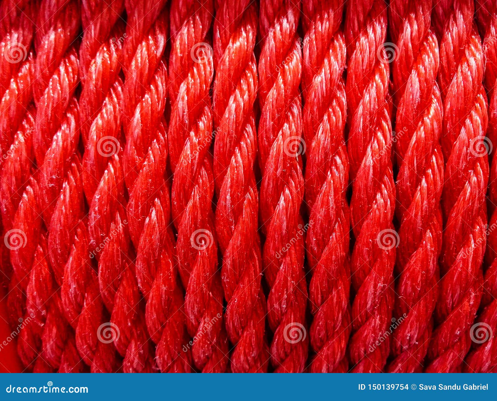 Red Plastic Rope Wrapped on the Drum Stock Photo - Image of bright ...