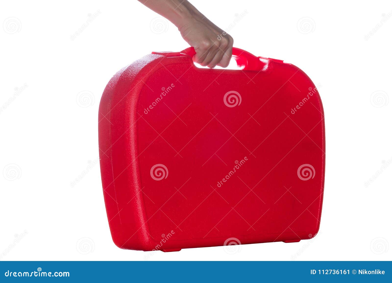 Red Plastic Safety Box Suitcase. Stock Image - Image of transportation ...