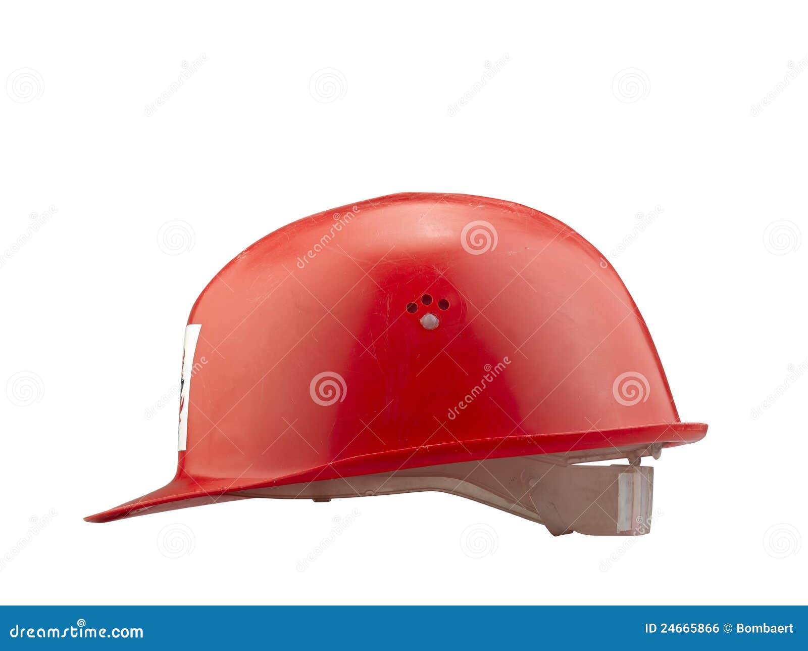 Red Plastic Safety Fireman Helmet Stock Photo - Image of single, hard ...
