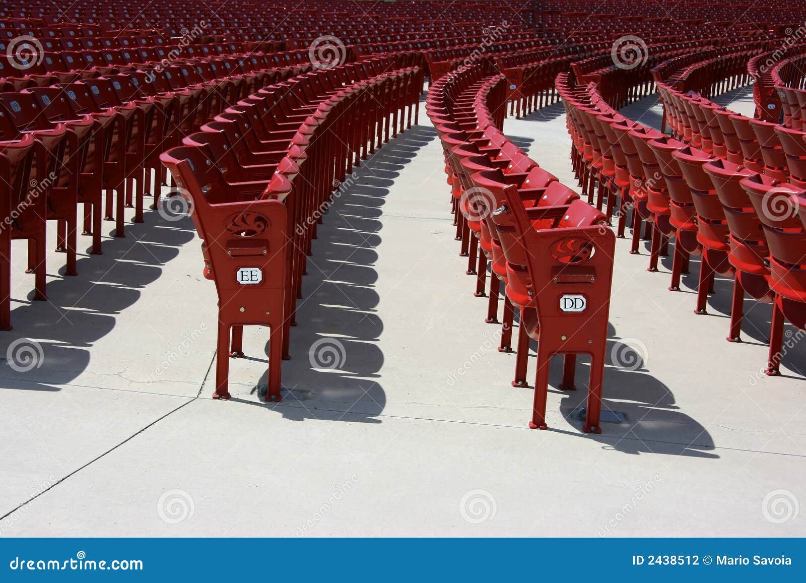 Red plastic seats, side stock photo. Image of seat, side - 2438512