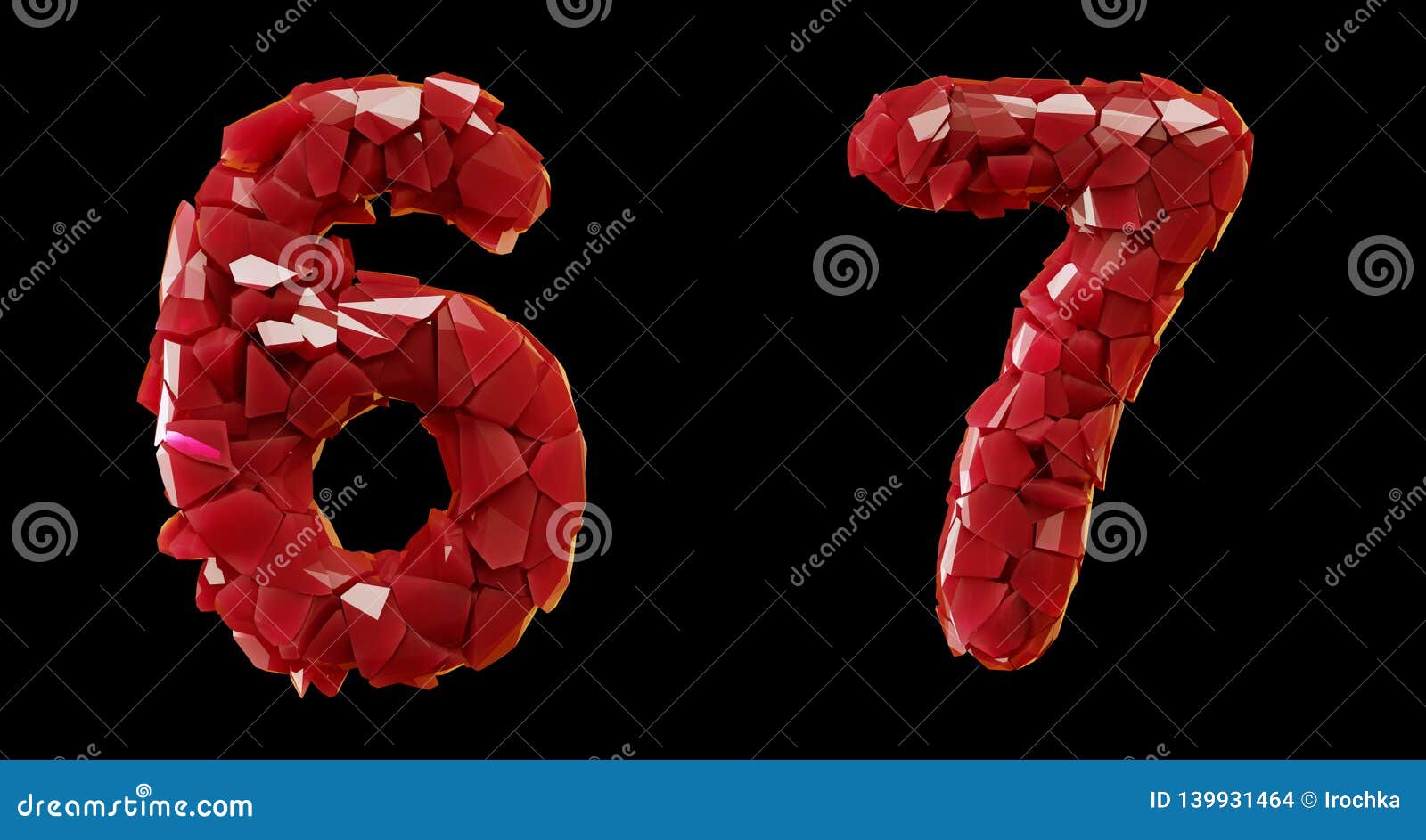Red Plastic Set 6, 7 Made of 3d Render Plastic Shards Red Color. Stock ...