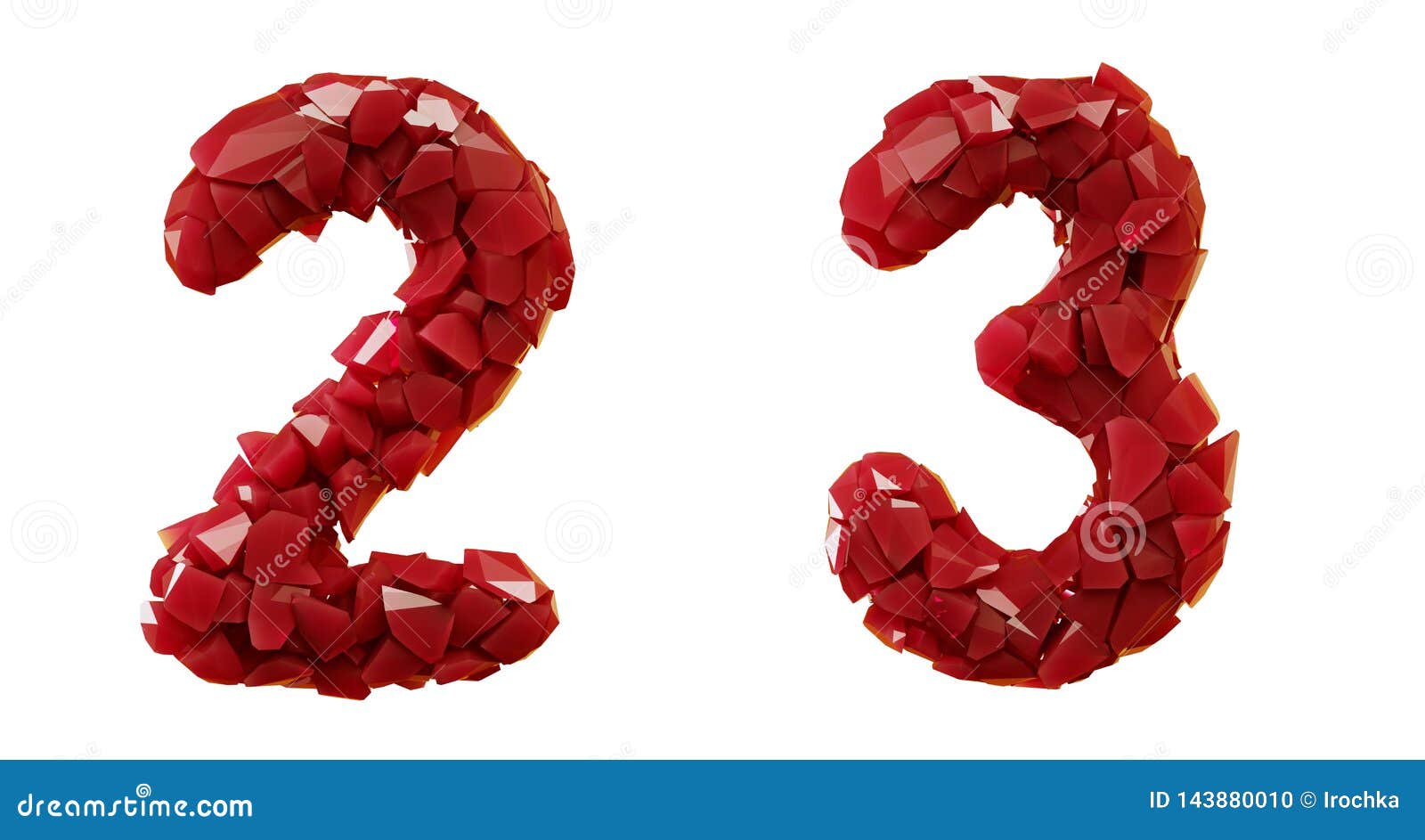 Red Plastic Set 2, 3 Made of 3d Render Plastic Shards Red Color. Stock ...