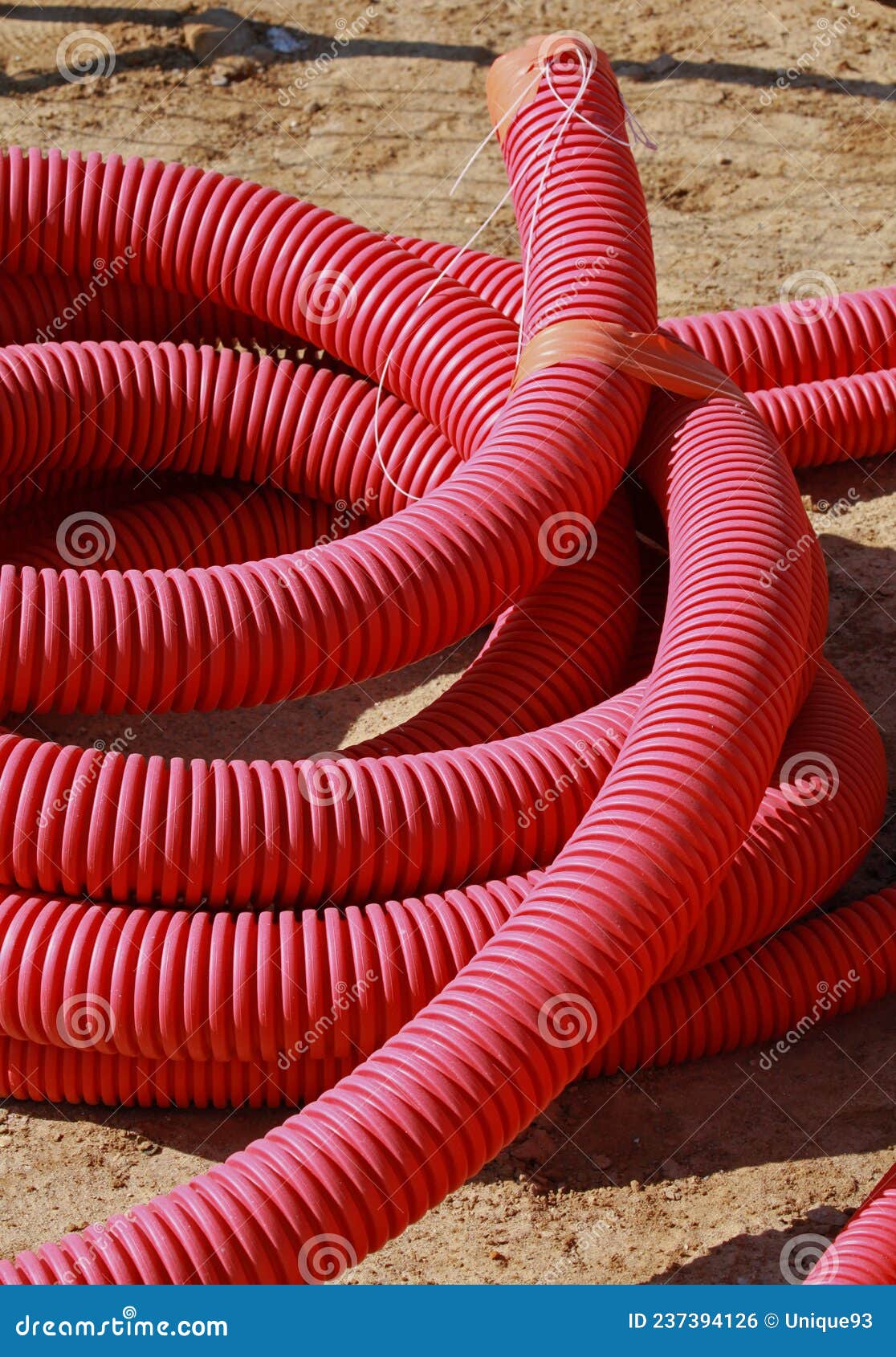 Red Plastic Sheath for Electrical Cable Stock Photo - Image of color ...