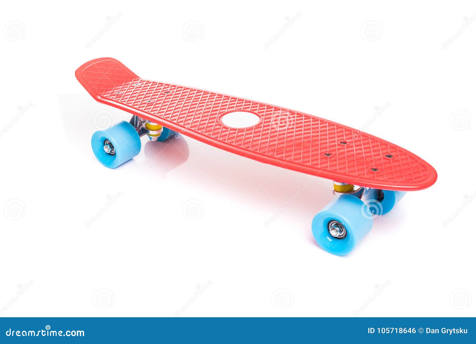 Red Plastic Skateboard on White Background Stock Photo - Image of ...