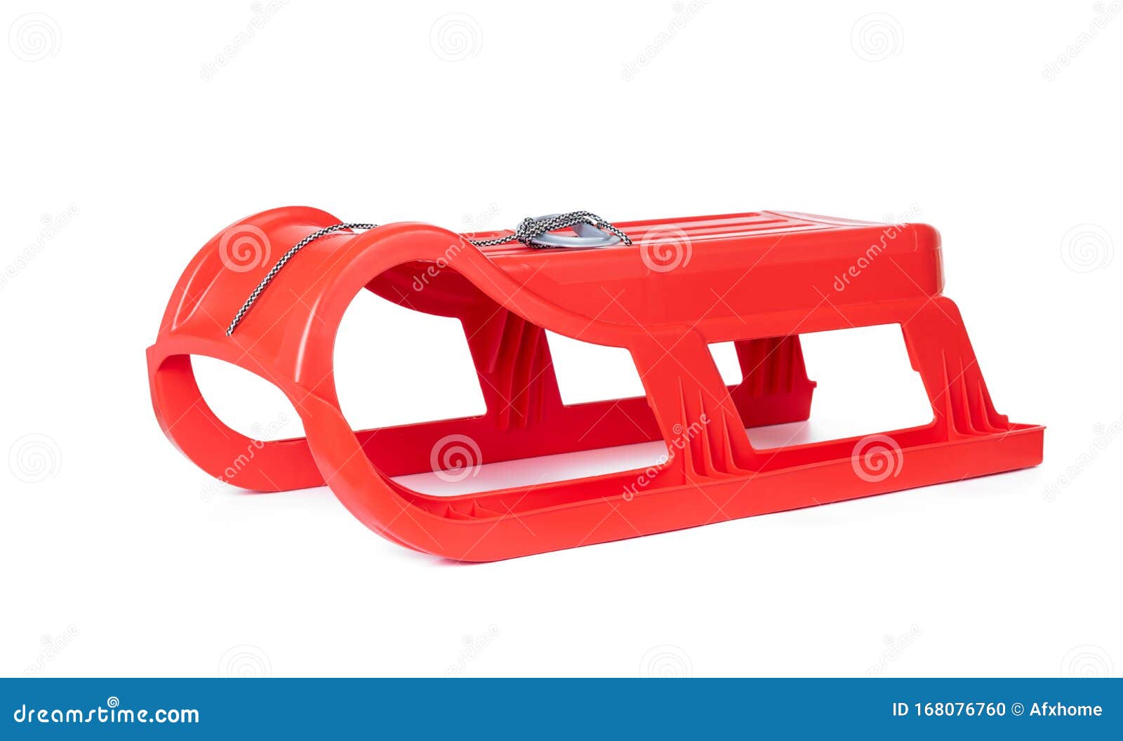 Red Plastic Sled for Snow Skiing Isolated on White Background. File ...