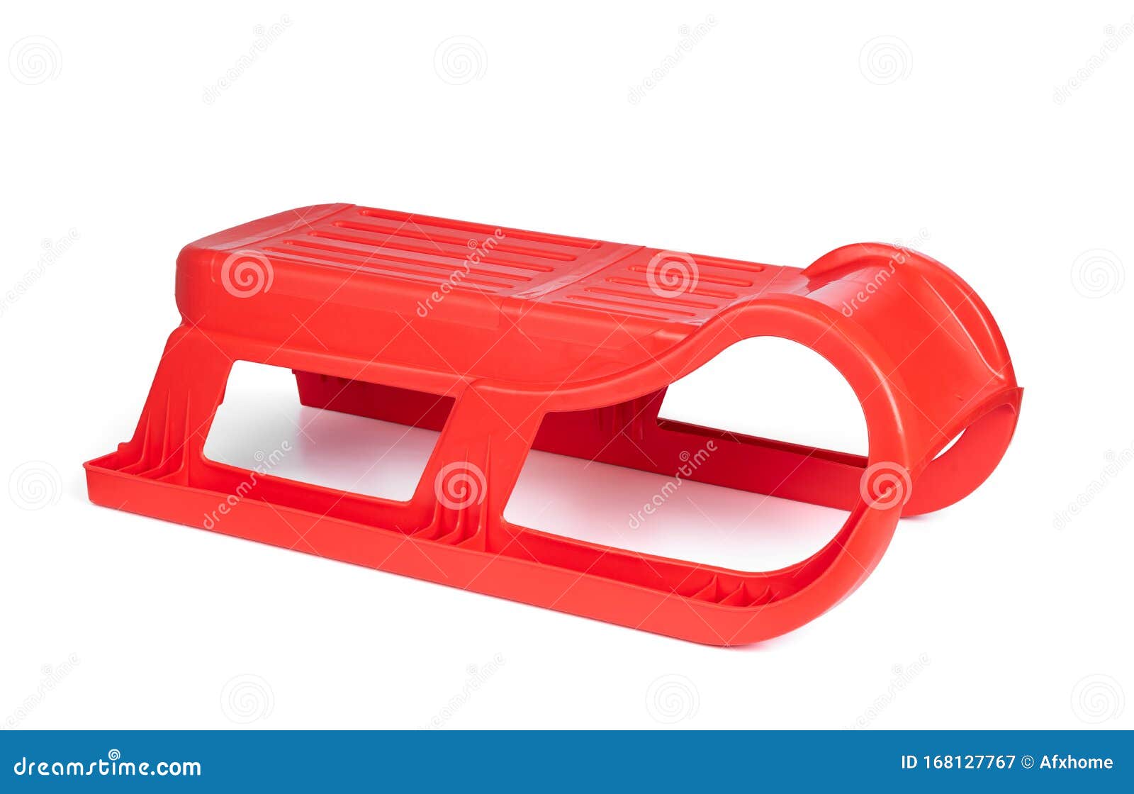 Red Plastic Sled for Snow Skiing Isolated on White Background. File ...