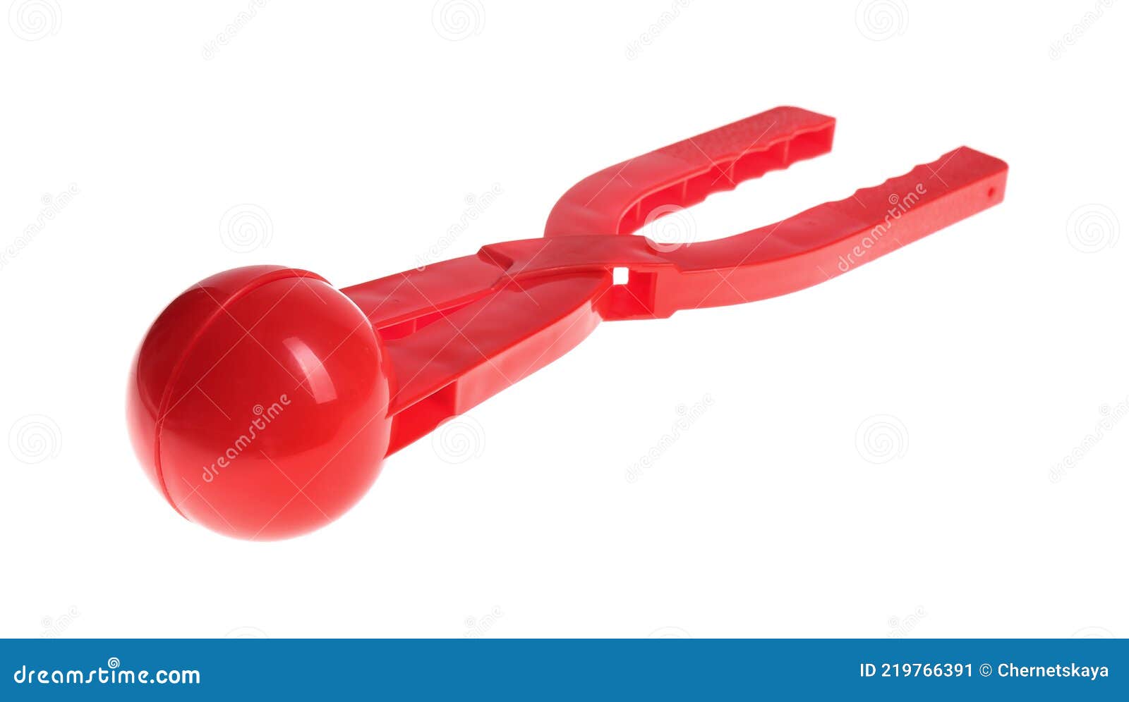 Red Plastic Snowball Maker Isolated on White Stock Image - Image of ...
