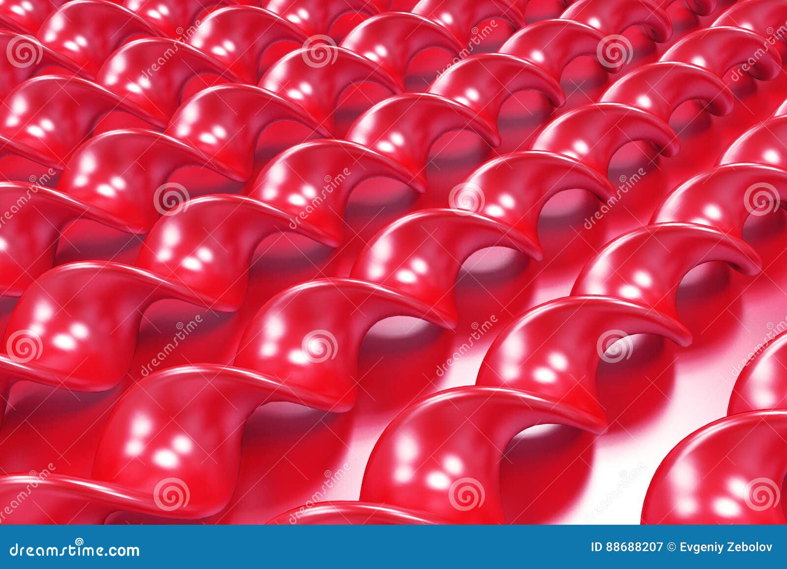 Red Plastic Spiral Sticks on Red Background Stock Illustration ...