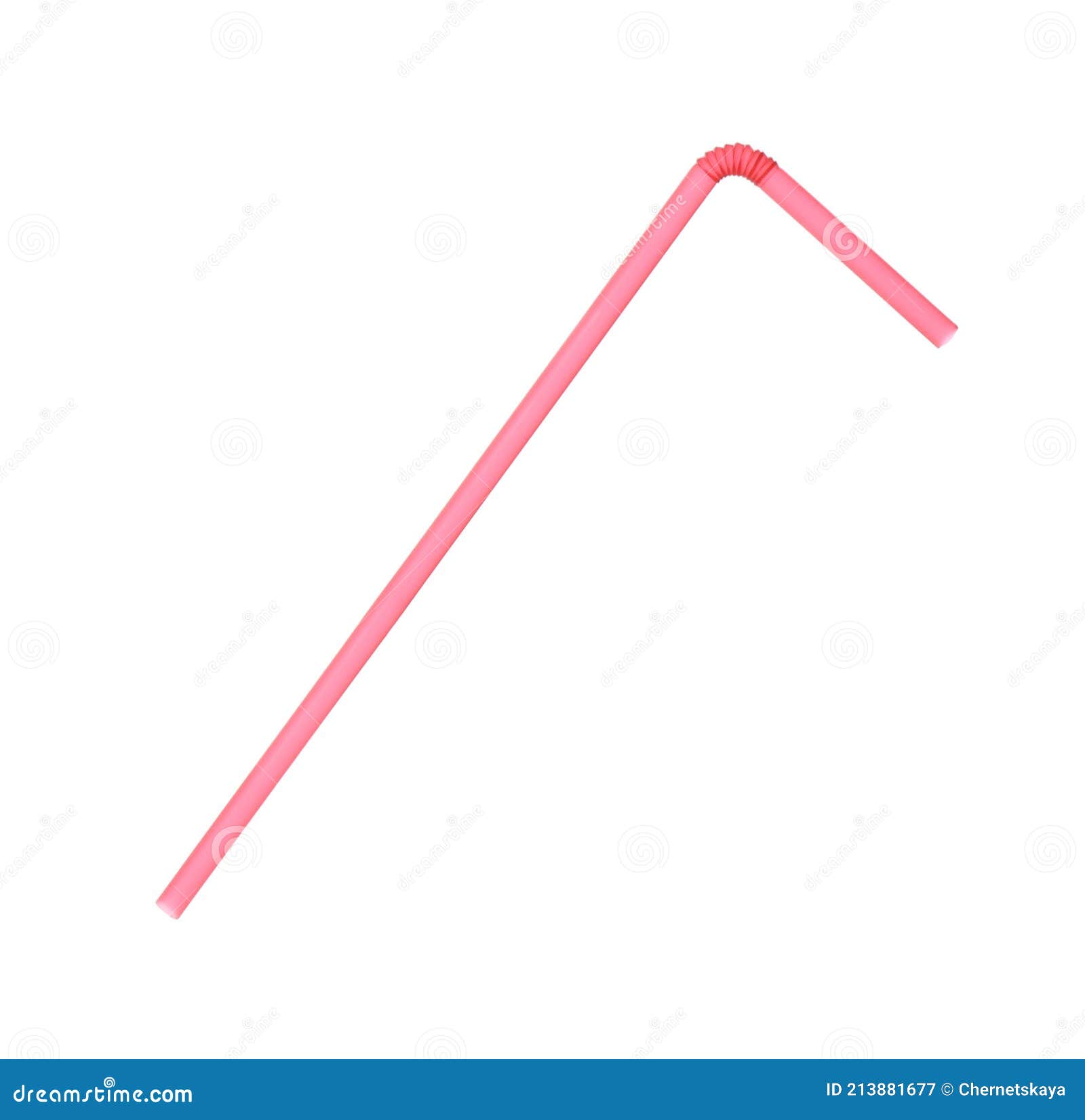 Red Plastic Straw for Drink Isolated on White Stock Image - Image of ...