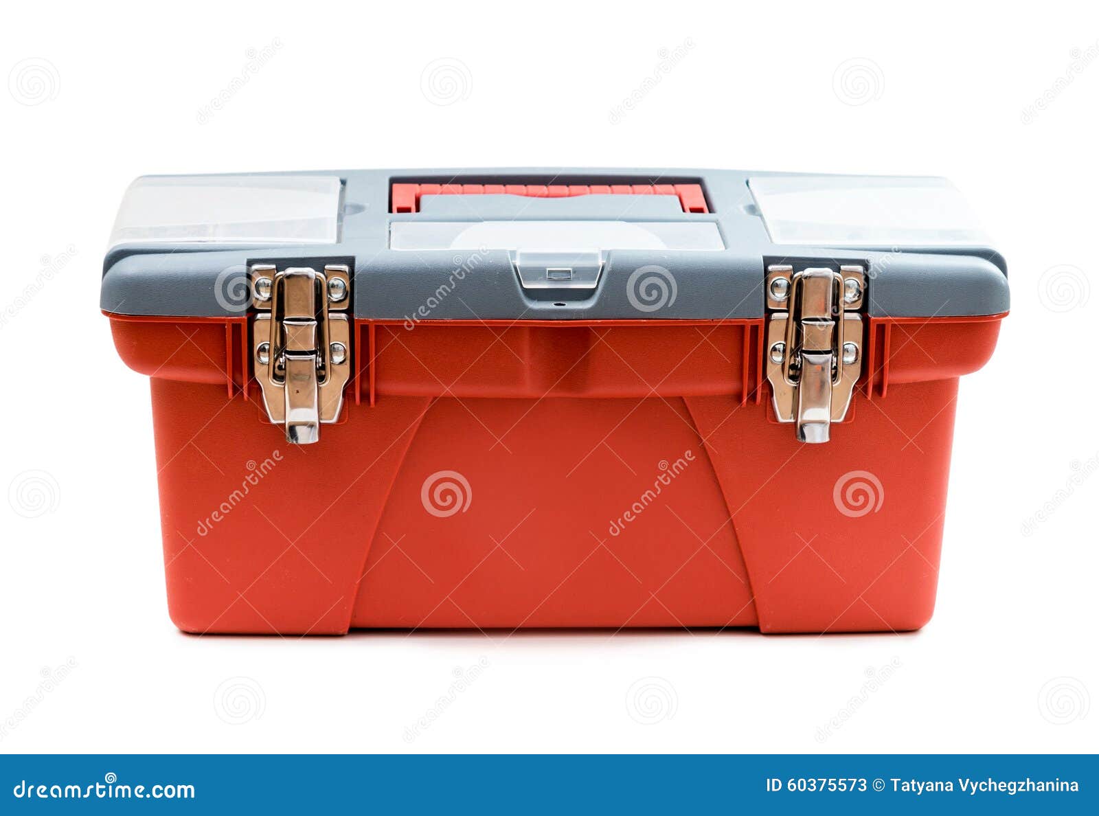 Red plastic tool box stock image. Image of isolated, open - 60375573