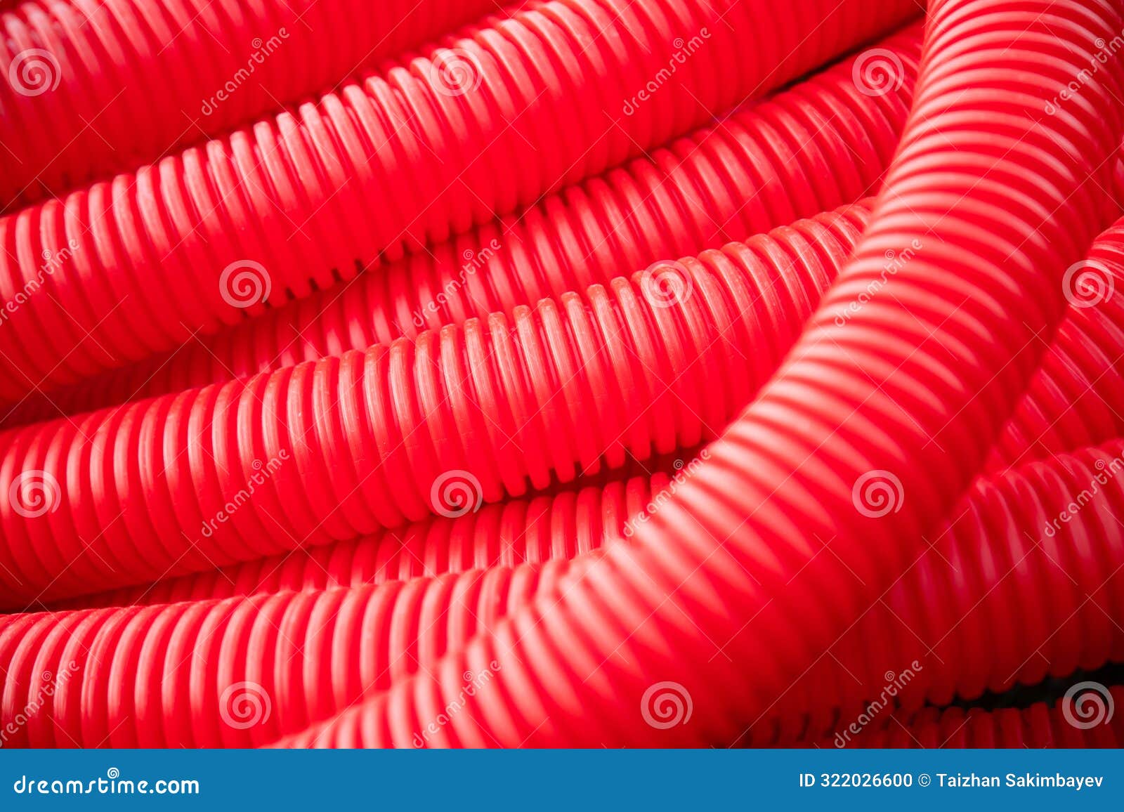 Red Plastic Tubing for Underground Cable Protection As Background Stock ...