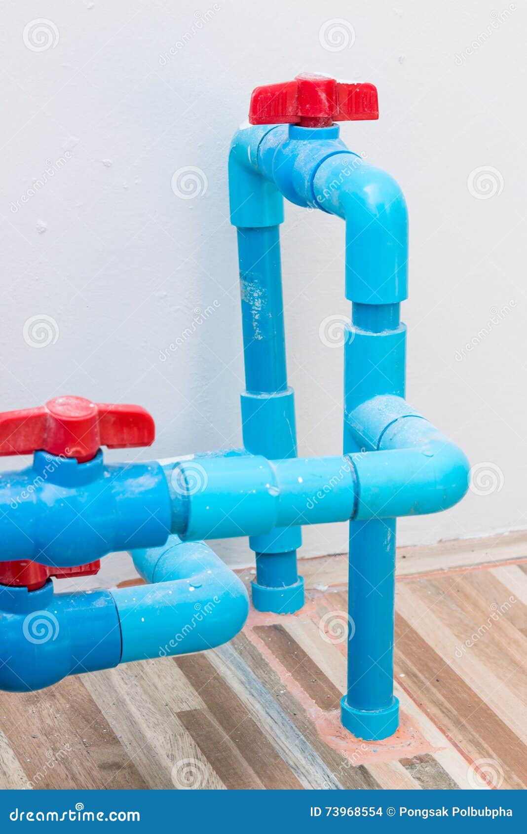 Red Plastic Valve on the PVC Pipe Stock Photo - Image of floor, energy ...