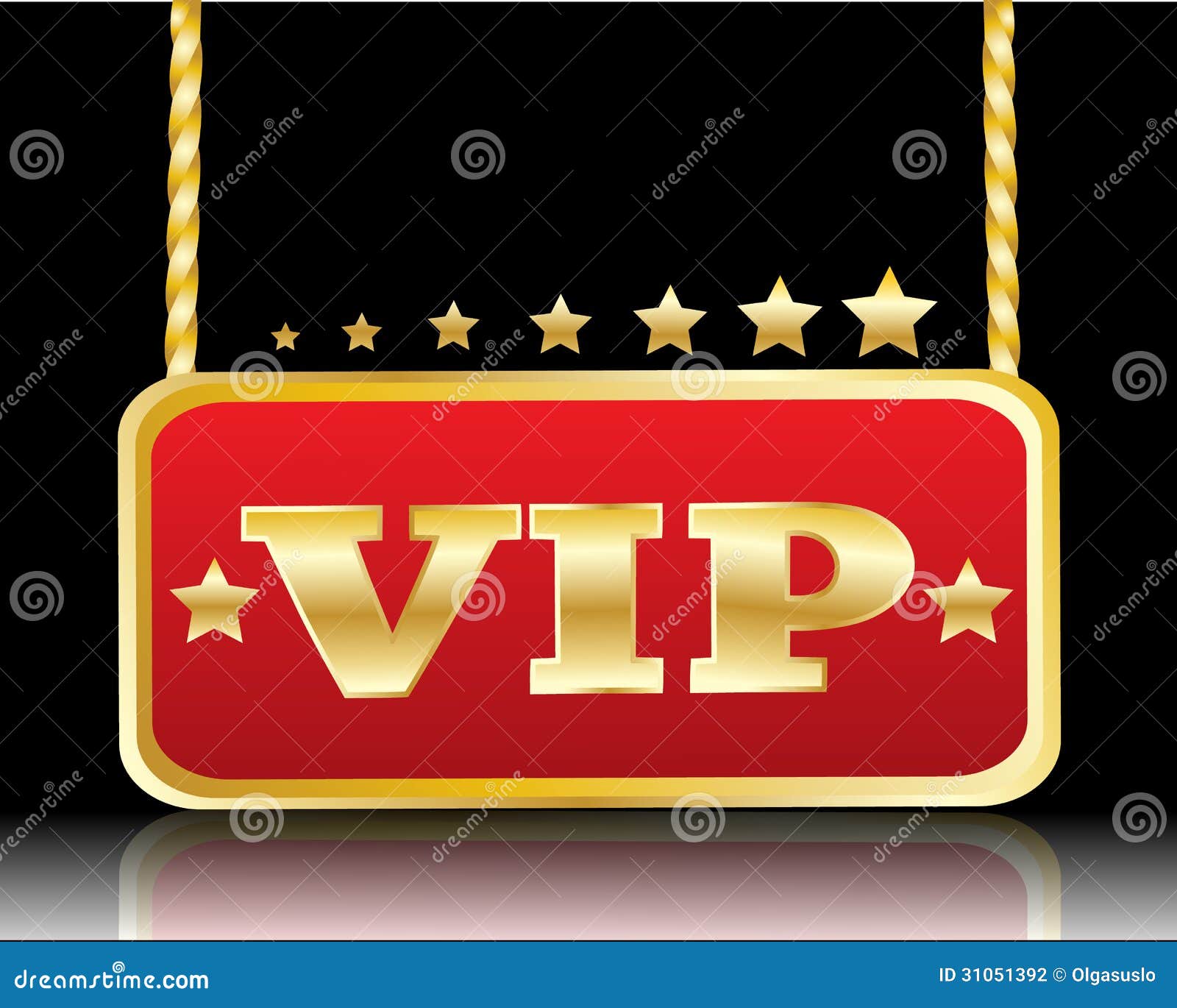 Red Plate with the Image of Stars and the Words VIP Stock Vector ...
