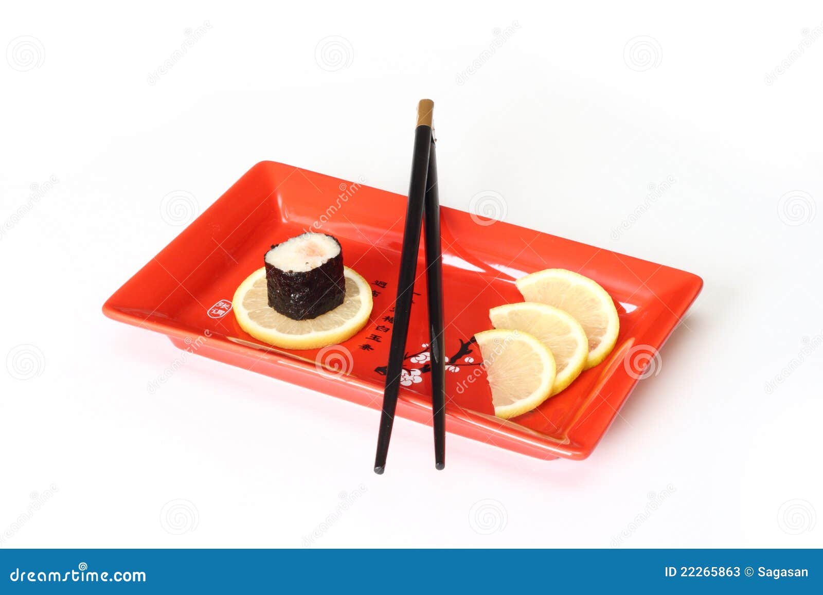 Red plate of sushi stock image. Image of indigenous, culture - 22265863