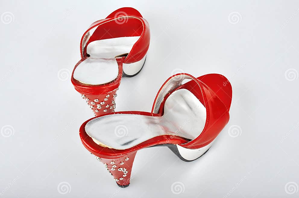 Red Platform Heels stock photo. Image of gloss, footwear - 43506100
