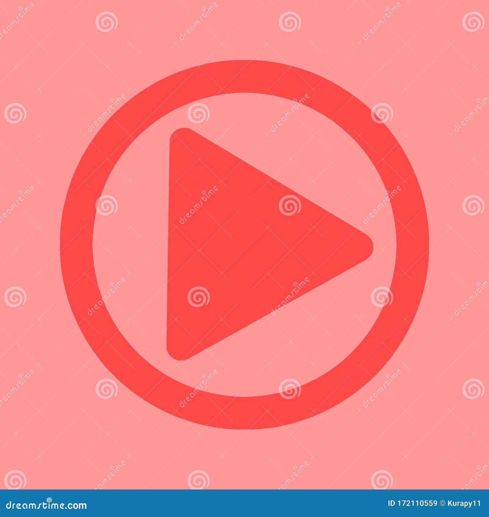 Red play button icon stock illustration. Illustration of digital ...