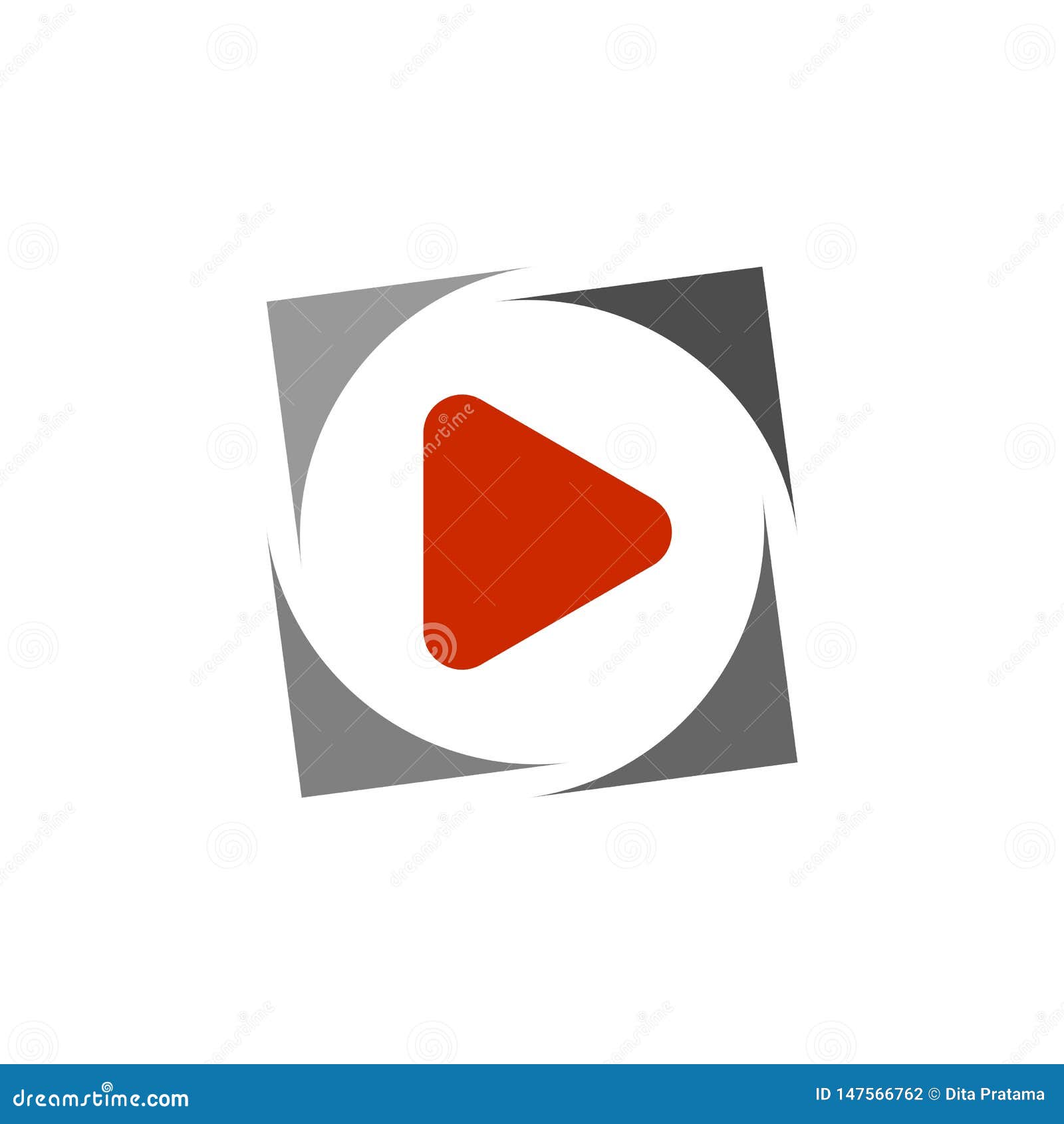 Red play button icon. stock illustration. Illustration of creative ...