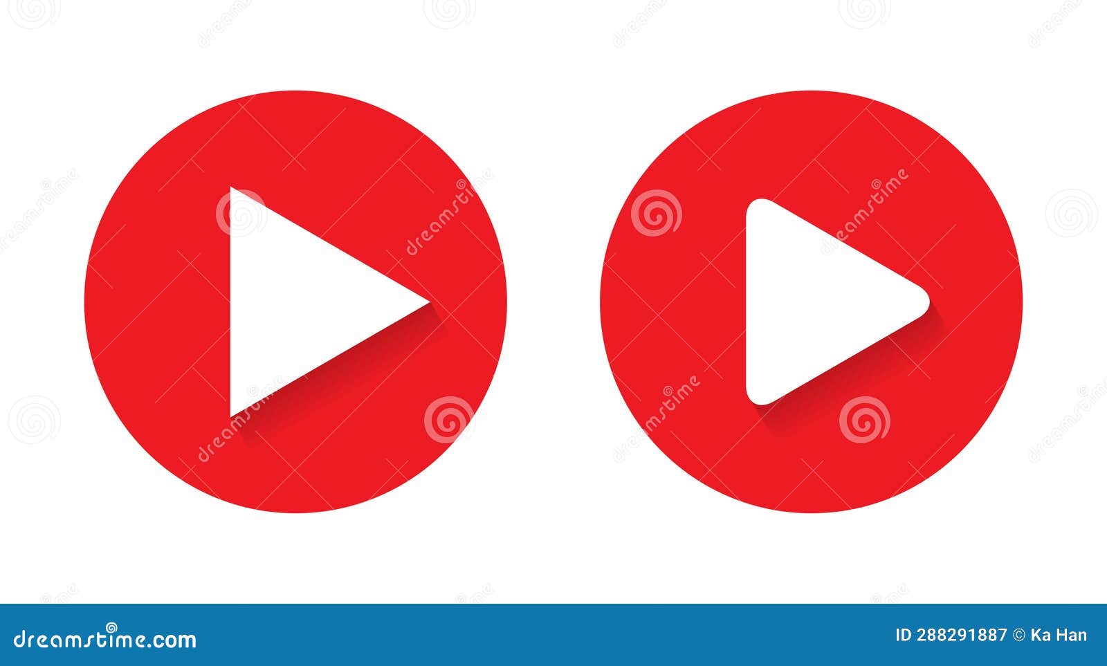 Red Play Button Icon Vector in Flat Style. Video Player Sign Symbol ...