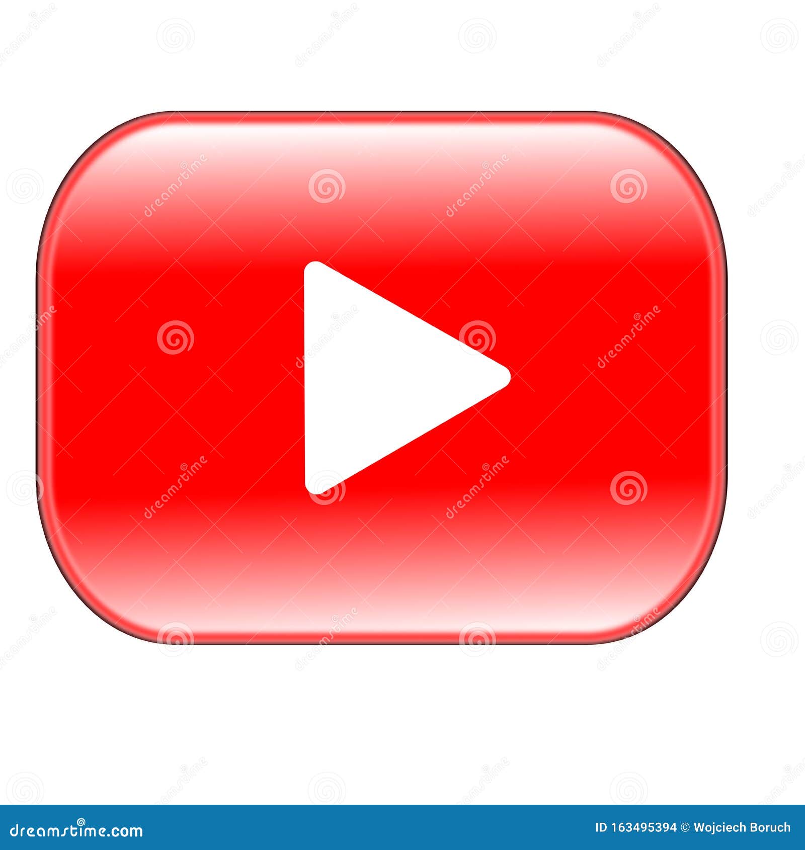 Red play button isolated stock photo. Image of internet - 163495394