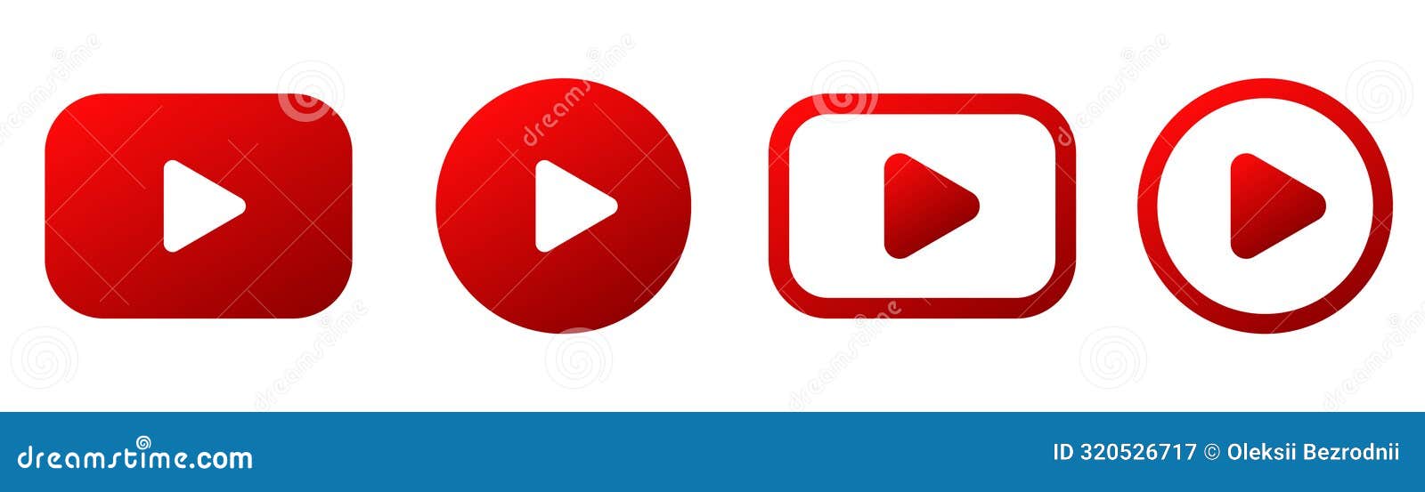 Red Play Button Logo. Simple Play Button Icon. Stock Vector ...