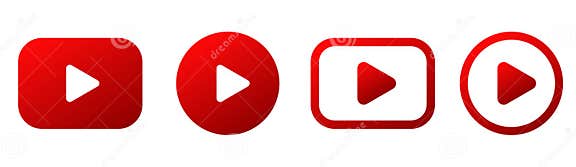 Red Play Button Logo. Simple Play Button Icon. Stock Vector ...