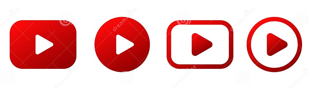 Red Play Button Logo. Simple Play Button Icon. Stock Vector ...