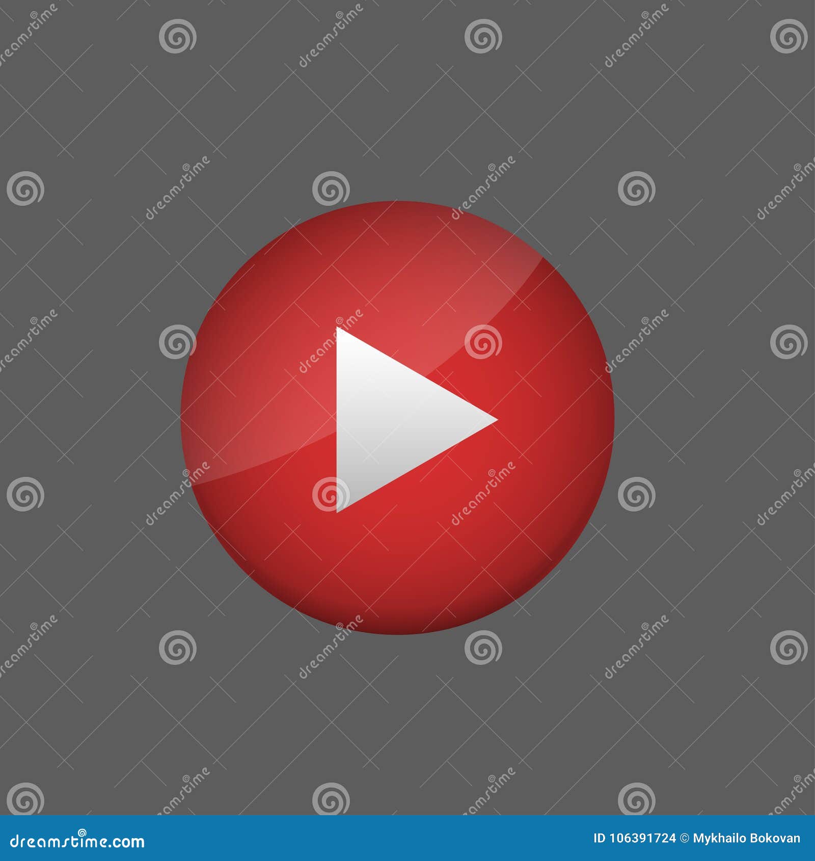 Red play button stock vector. Illustration of stream - 106391724