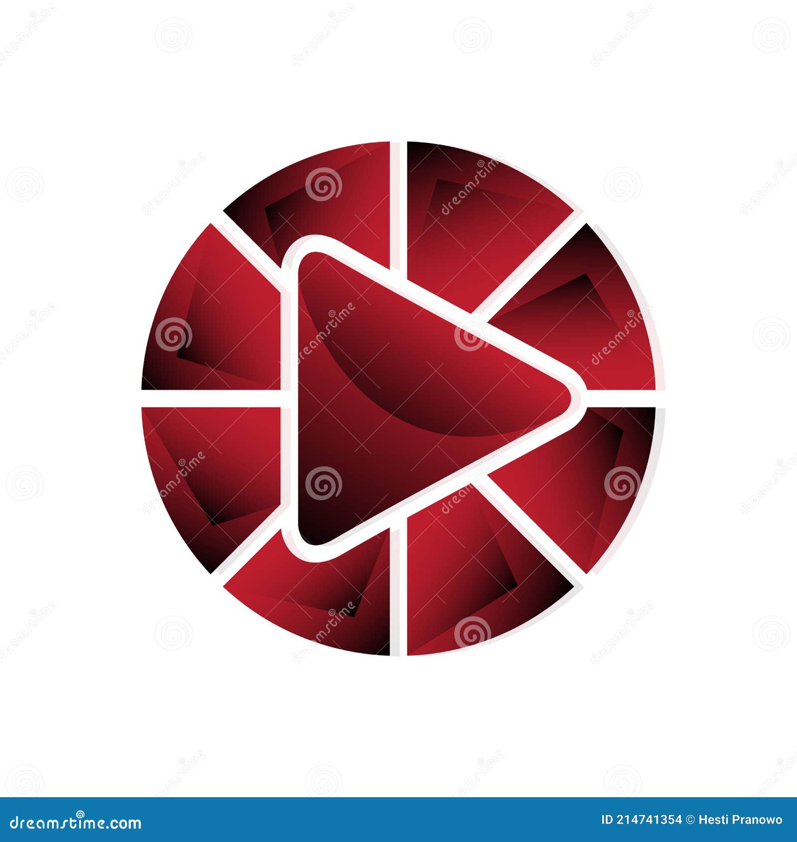 Red Play Button Vector Icon in Modern Style Stock Vector - Illustration ...