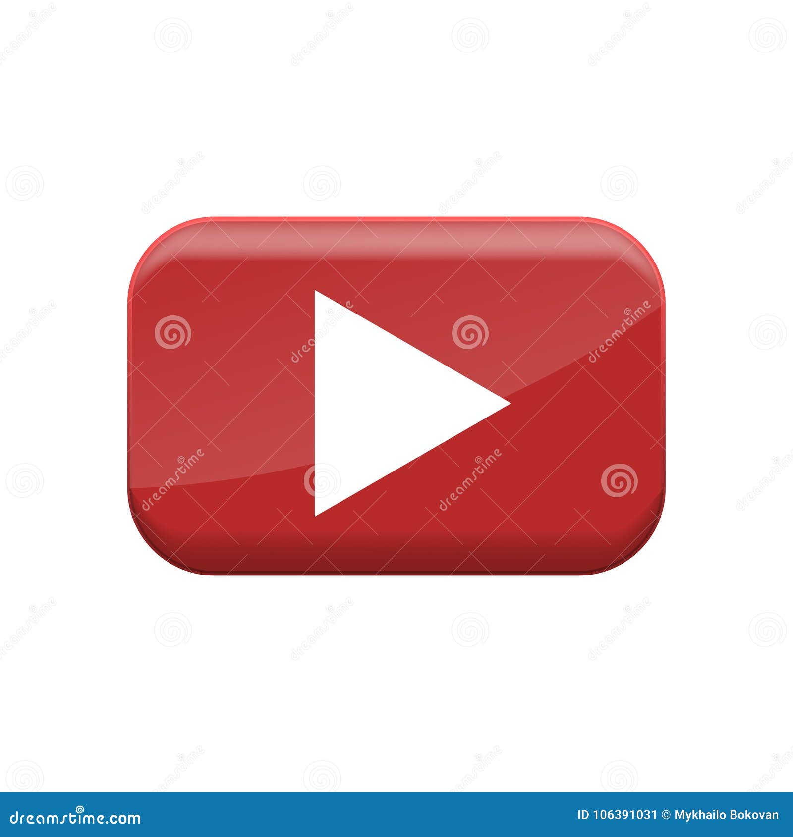 Red play button stock vector. Illustration of stream - 106391031