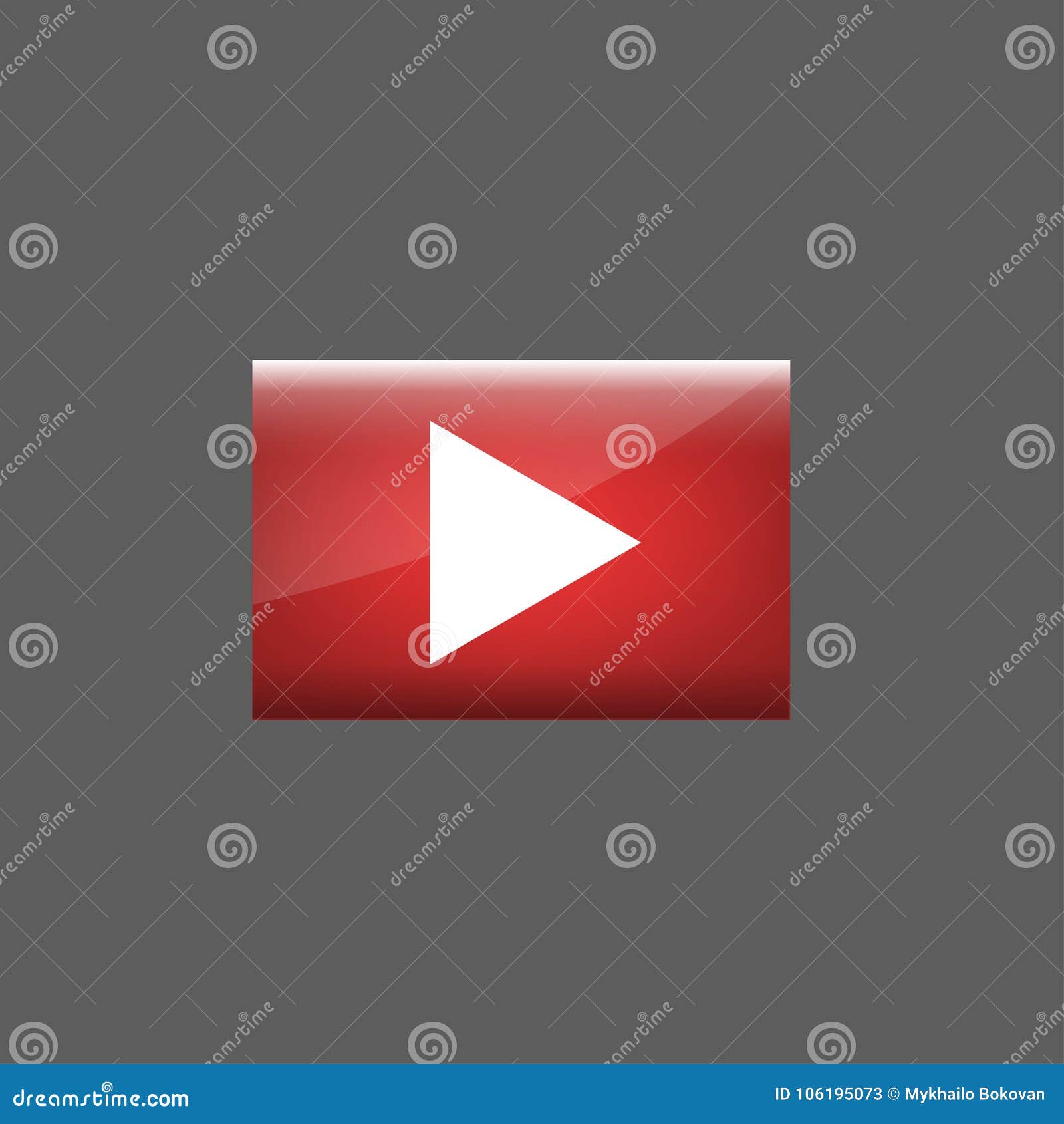 Red play button stock vector. Illustration of symbol - 106195073