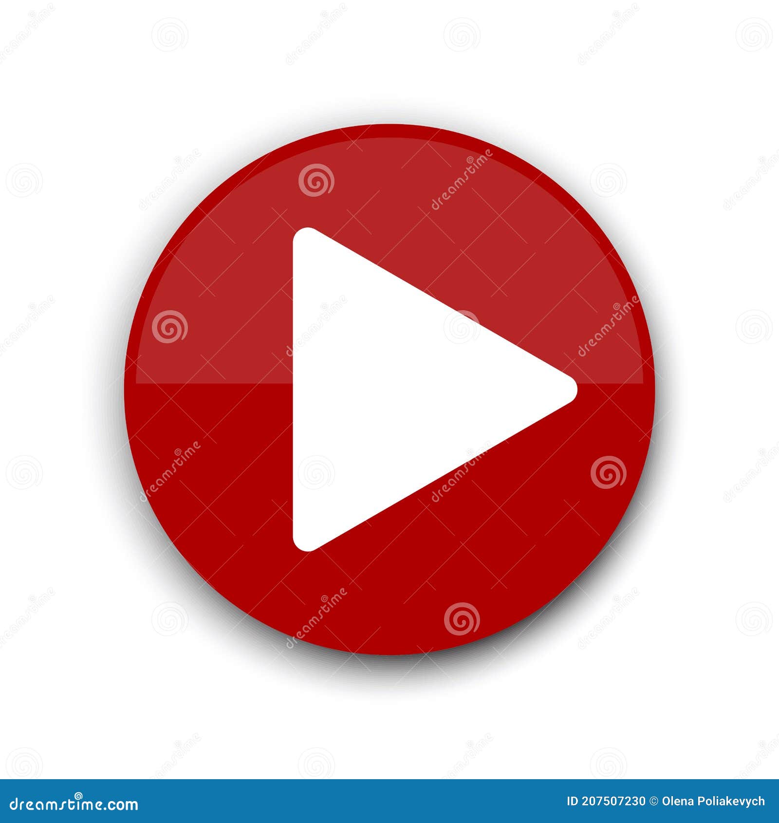 Red Play Button. Website Icon Symbol. Vector Web Button Stock Vector ...