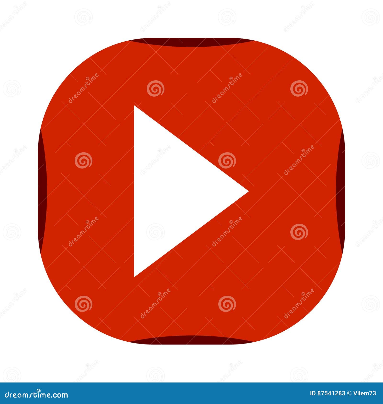 Red Play Icon stock vector. Illustration of play, download - 87541283