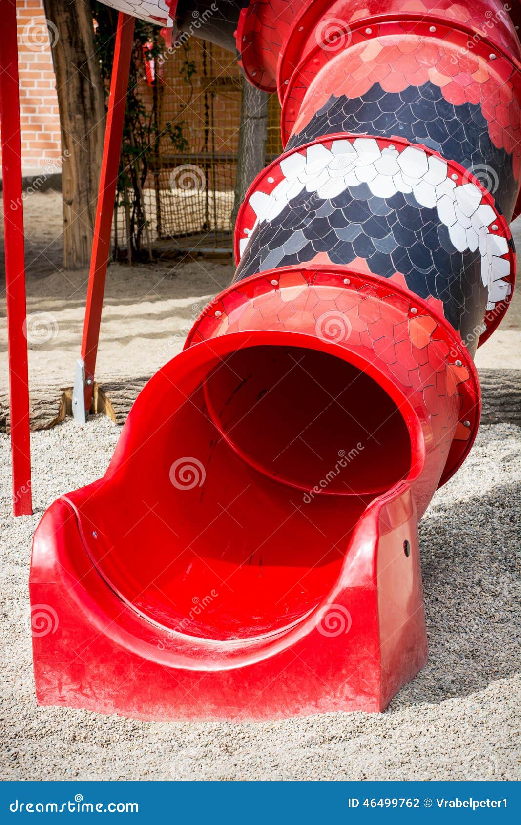 Red playground slide stock photo. Image of colors, hole - 46499762