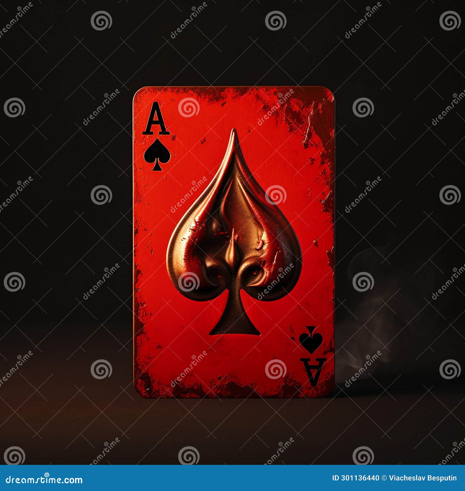 Red Playing Card Ace of Spades Stock Illustration - Illustration of ...