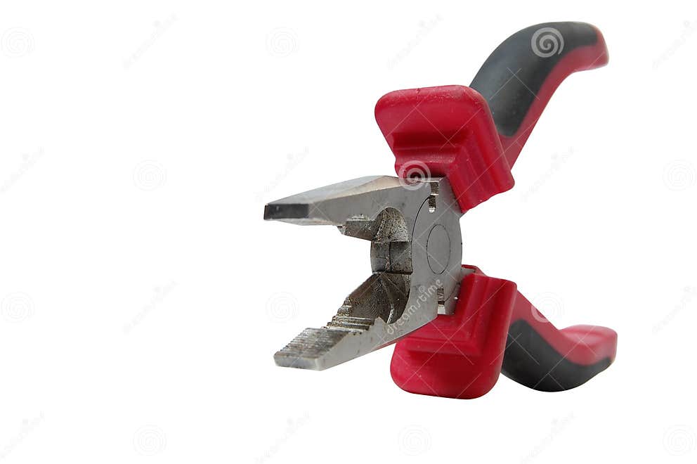 Red pliers stock image. Image of master, manual, equipment - 7538045