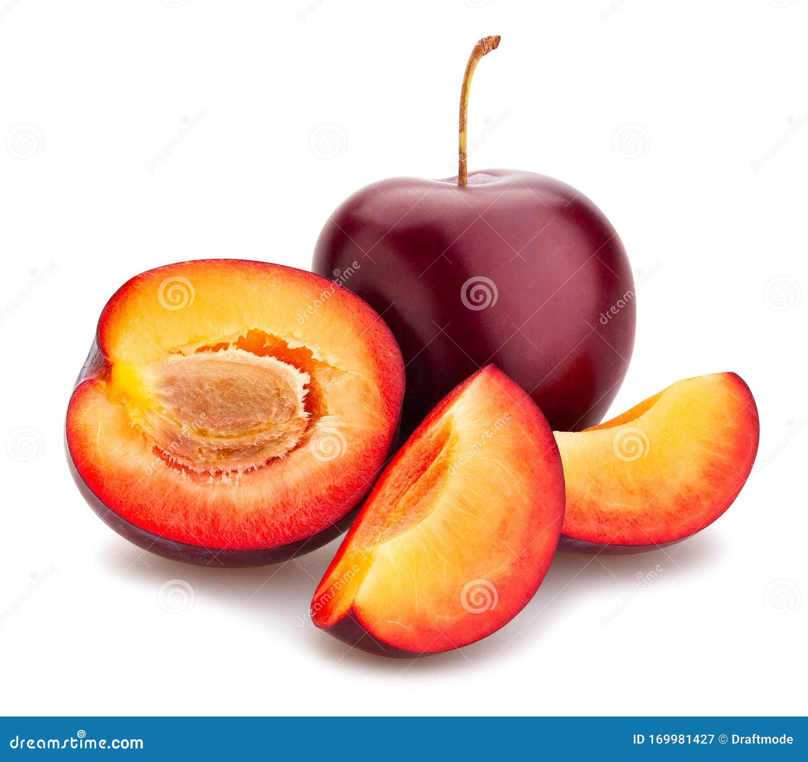 Red plum stock image. Image of closeup, plum, slice - 169981427