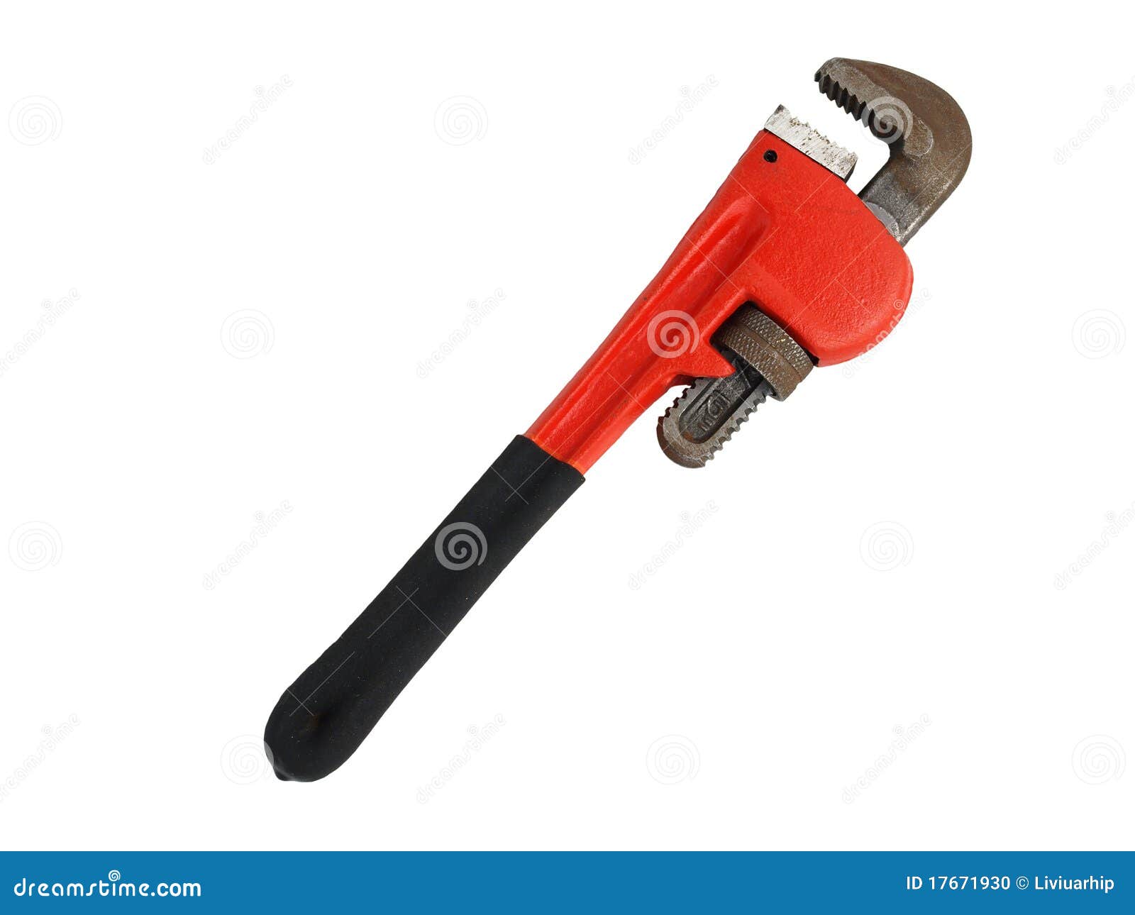 Red plumbers wrench stock photo. Image of studio, teeth - 17671930