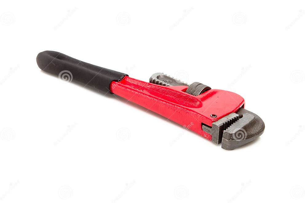 Red Plumbers Wrench stock photo. Image of adjust, household - 20086056
