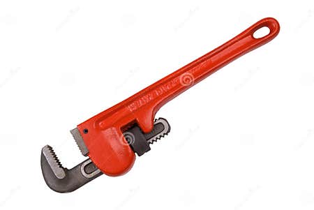 Red plumbers wrench stock photo. Image of object, build - 2022266