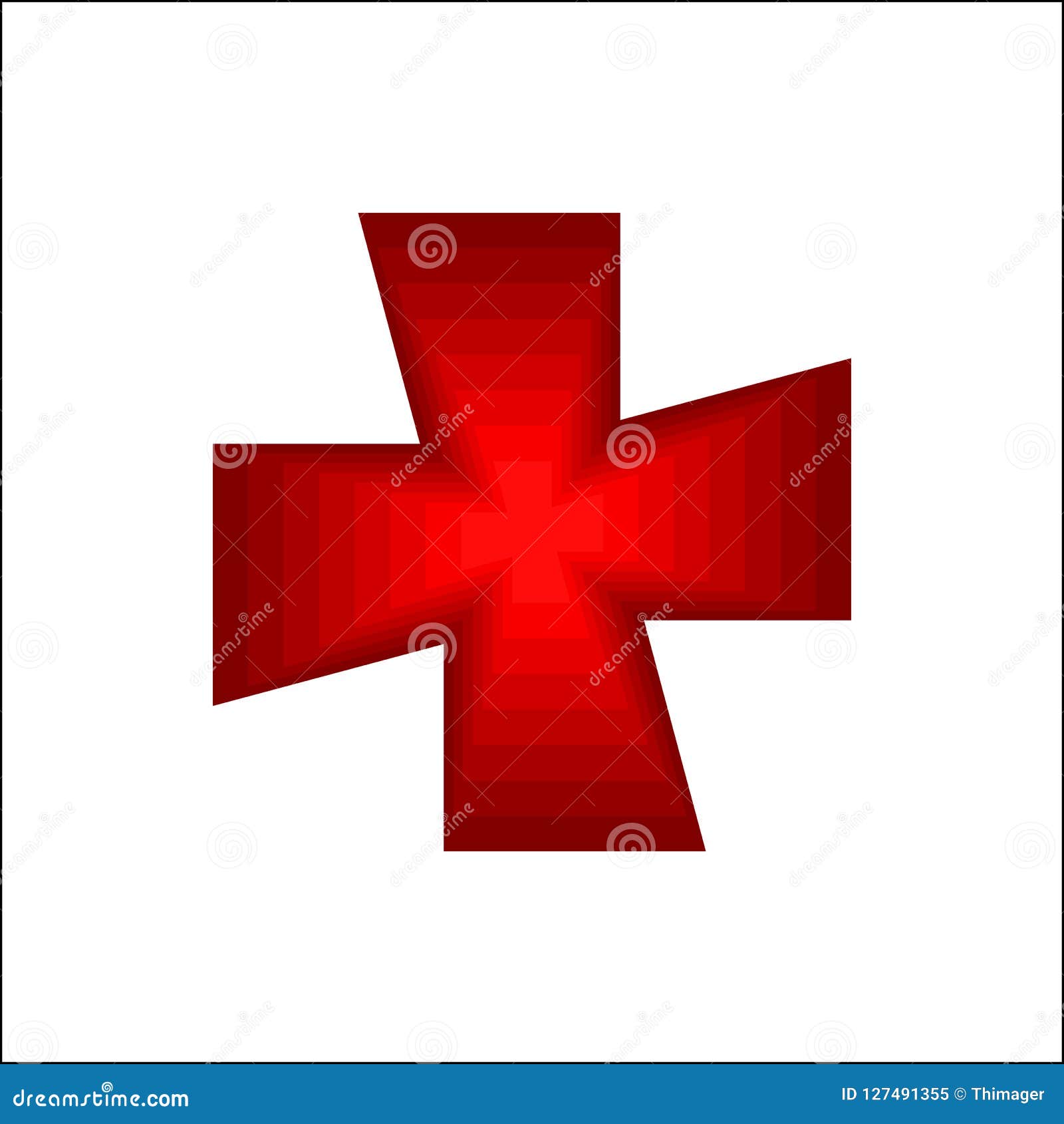 Red Plus Symbol on White Background. Stock Illustration - Illustration ...