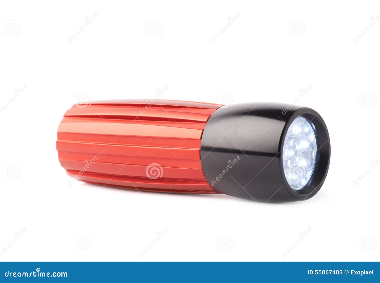 Red Pocket Flashlight Isolated Stock Image - Image of handle, object ...