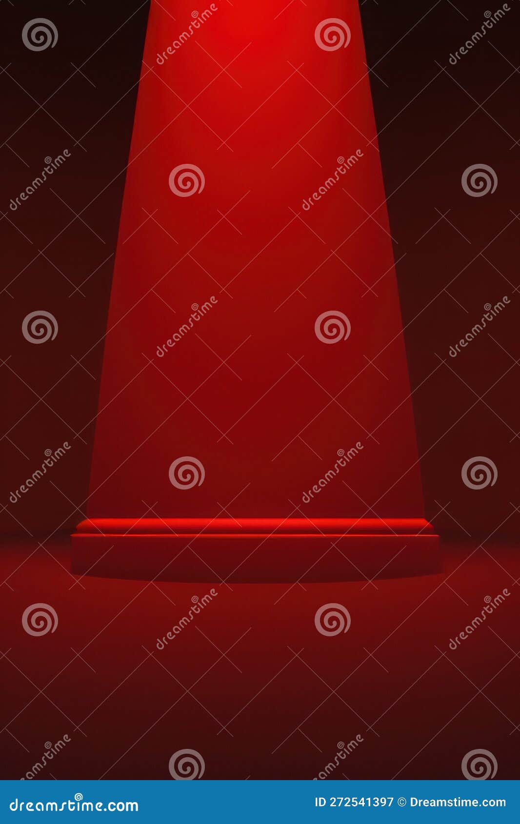 Red Podium on Red Background with Spot Light. Pedestal for Product ...