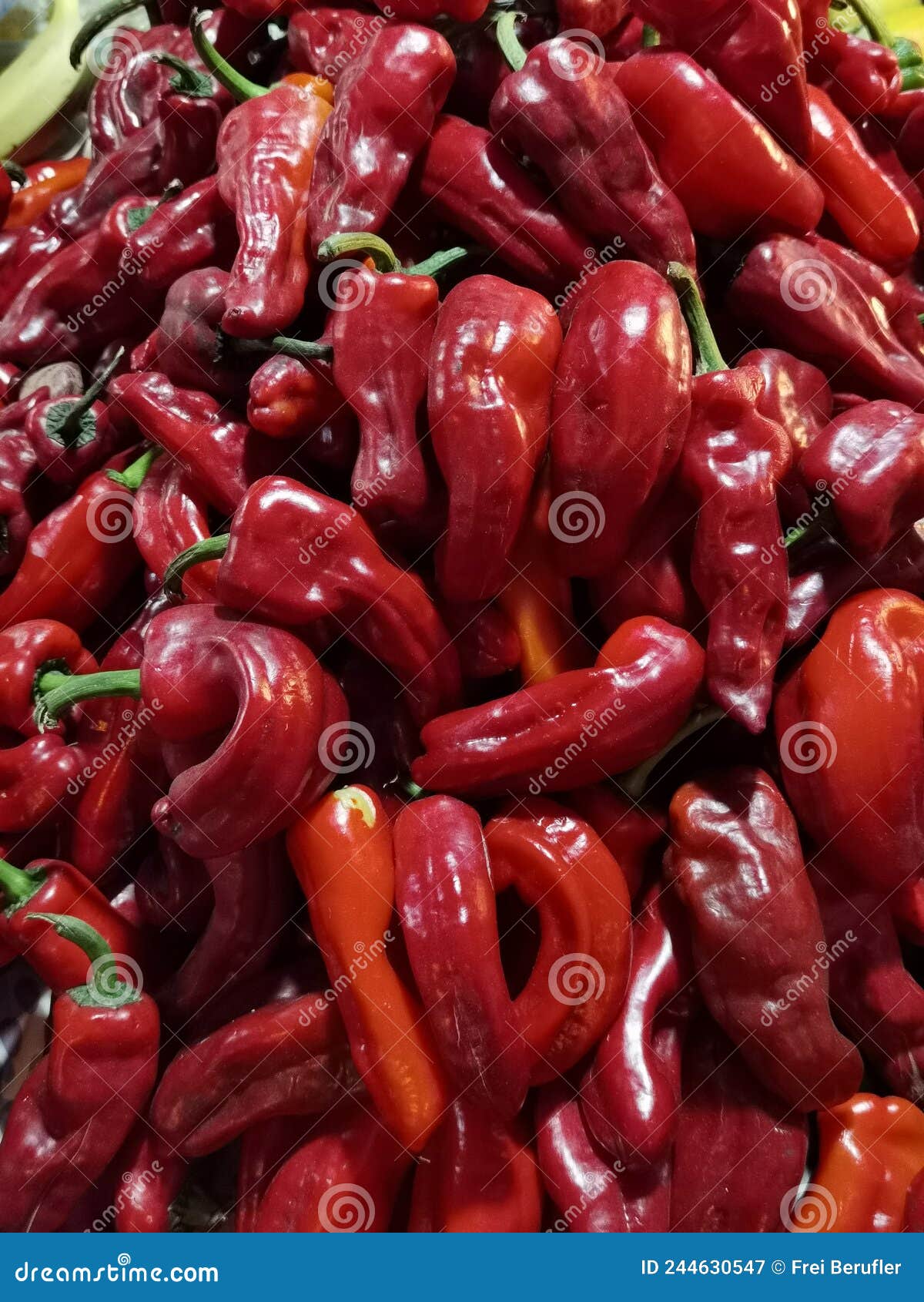 Red Pointed Peppers Stacked Together Stock Image - Image of healthy ...