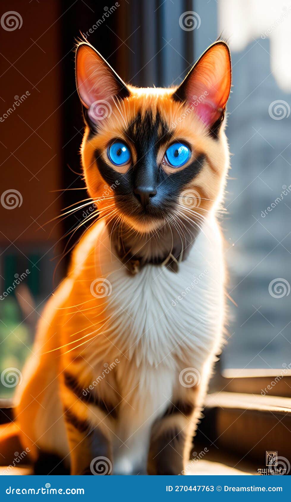 Red pointed Siamese cat stock illustration. Illustration of feline ...