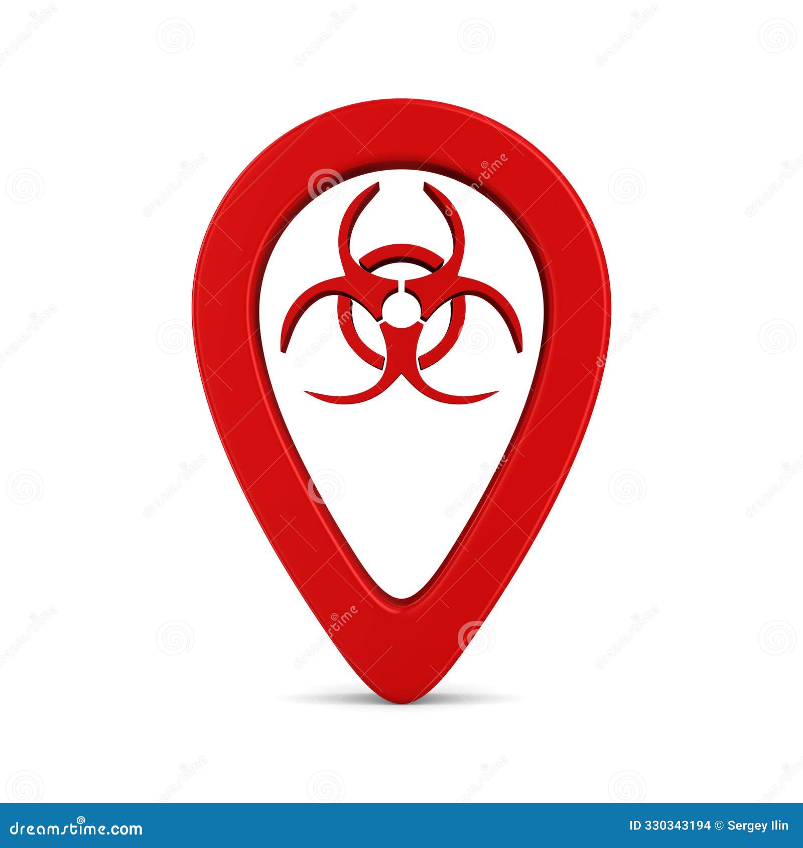 Map Pointer Of Biological Hazards On The Area Map. A Symbol For Safety ...