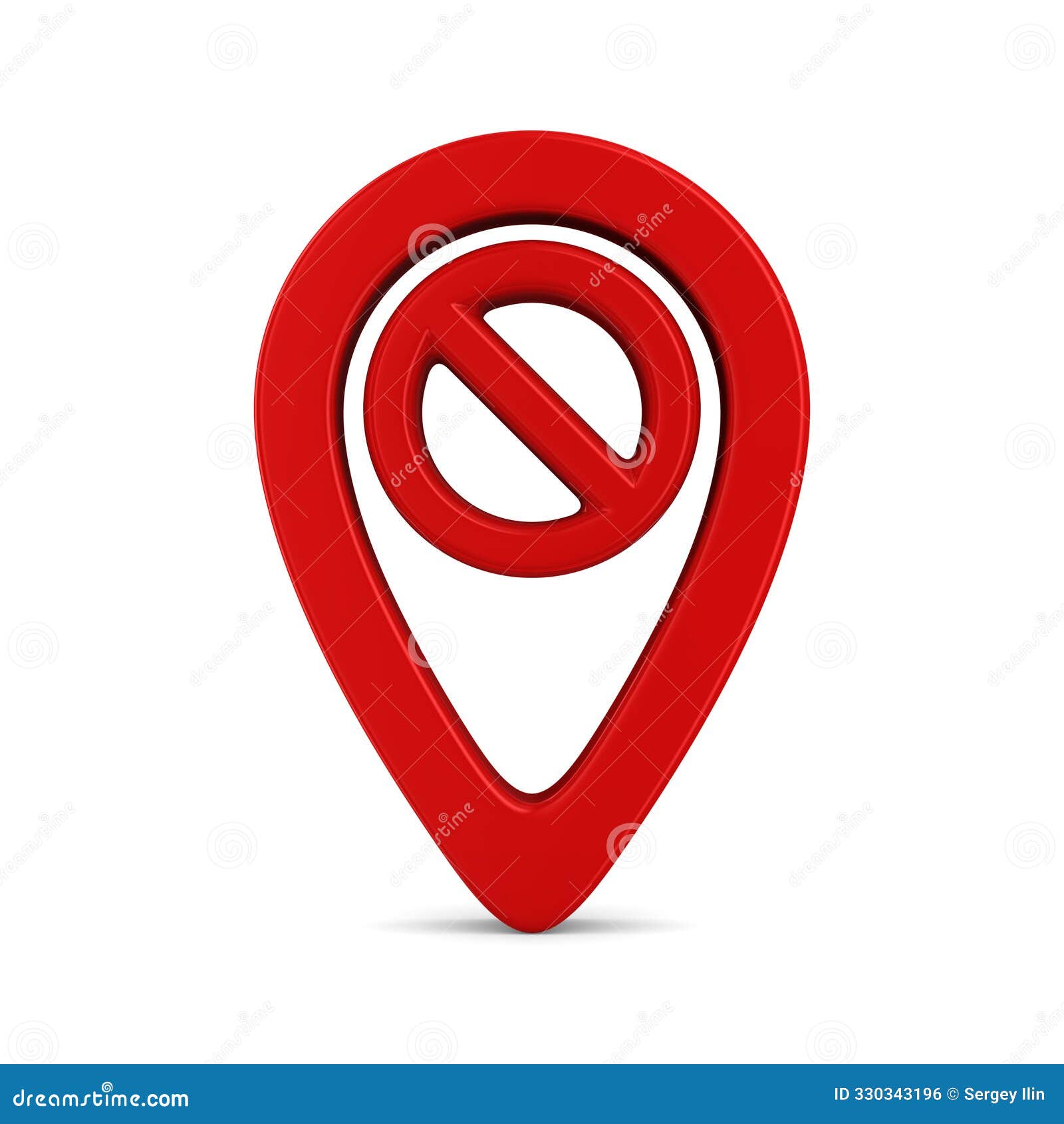 Red Pointer Marker on White Background. Isolated 3D Illustration Stock ...