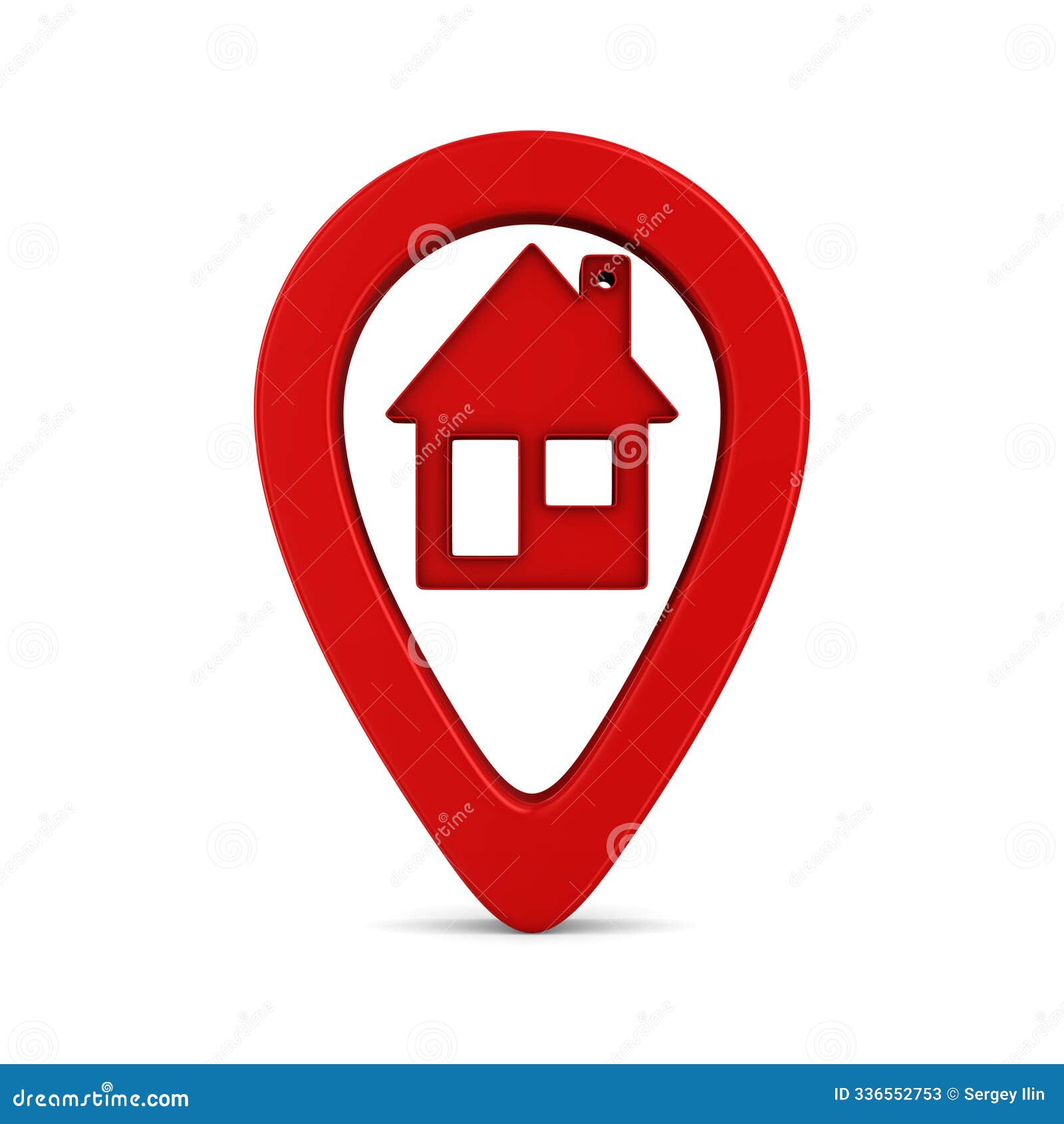 Red Pointer Marker on White Background. Isolated 3D Illustration Stock ...