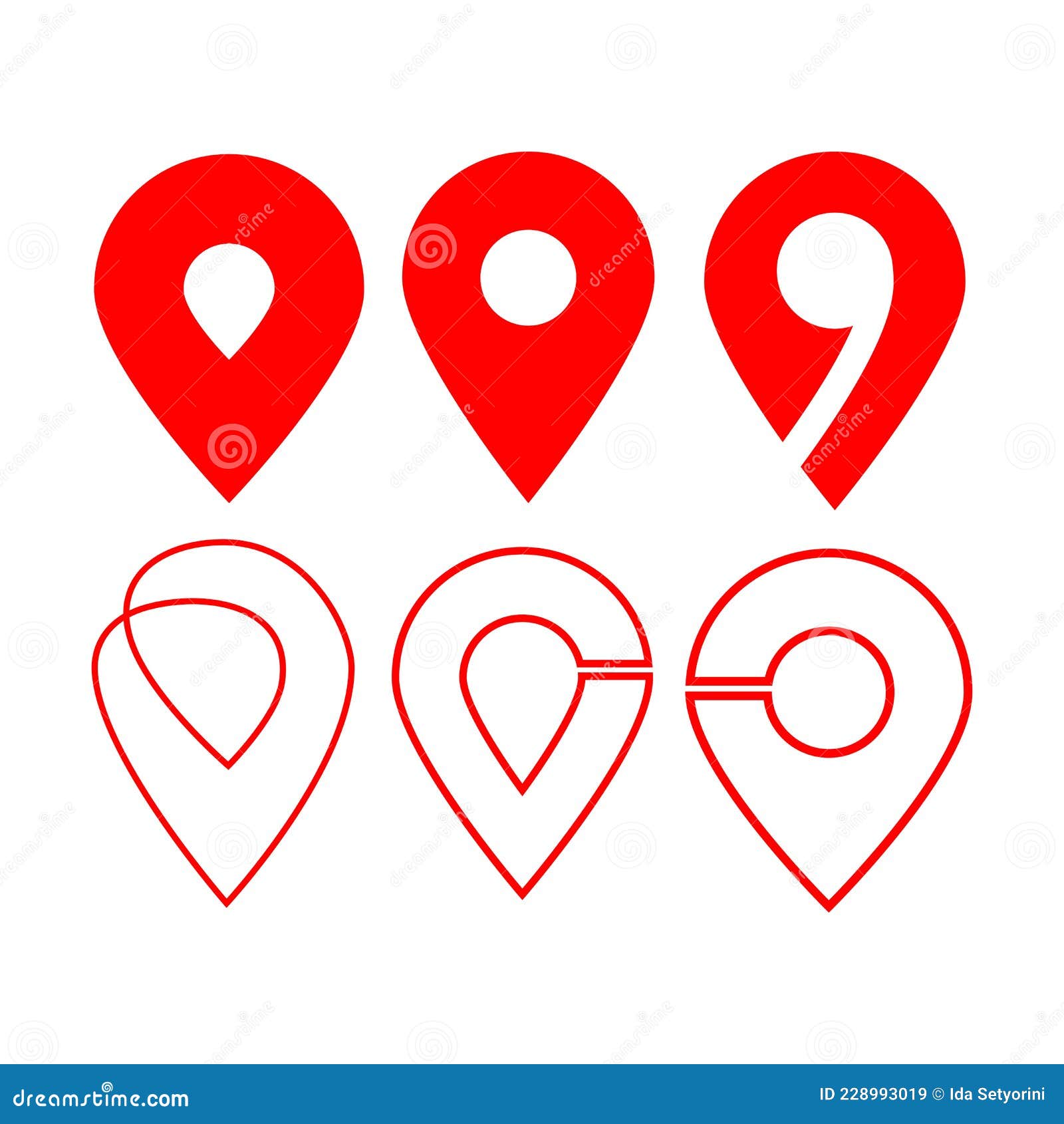 Red Pointer Sign of Location Stock Illustration - Illustration of ...