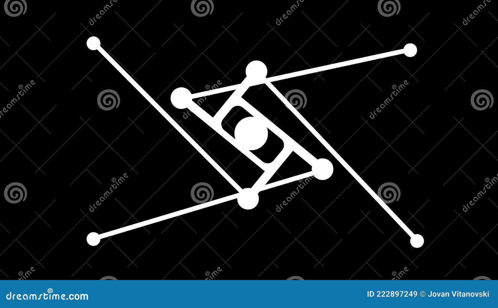 4 Red Points Connect with Rotating Shape and Make Kinetic Movement ...